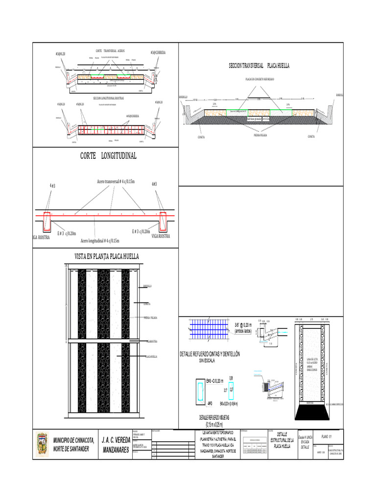 Detalle Estructural Placa Huella | PDF