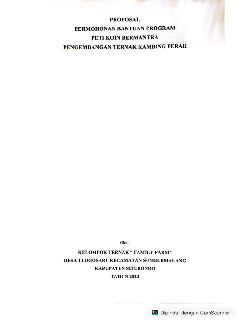 Proposal Pokmas FAMILYFARM KAMBING Tlogosari Sumbermalang Opt | PDF