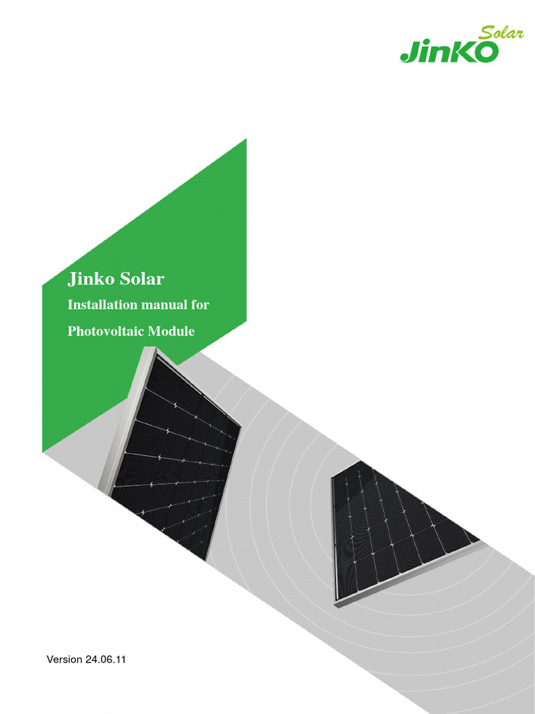 Jinko Solar Installation Manual 2024 | PDF | Solar Panel | Photovoltaics