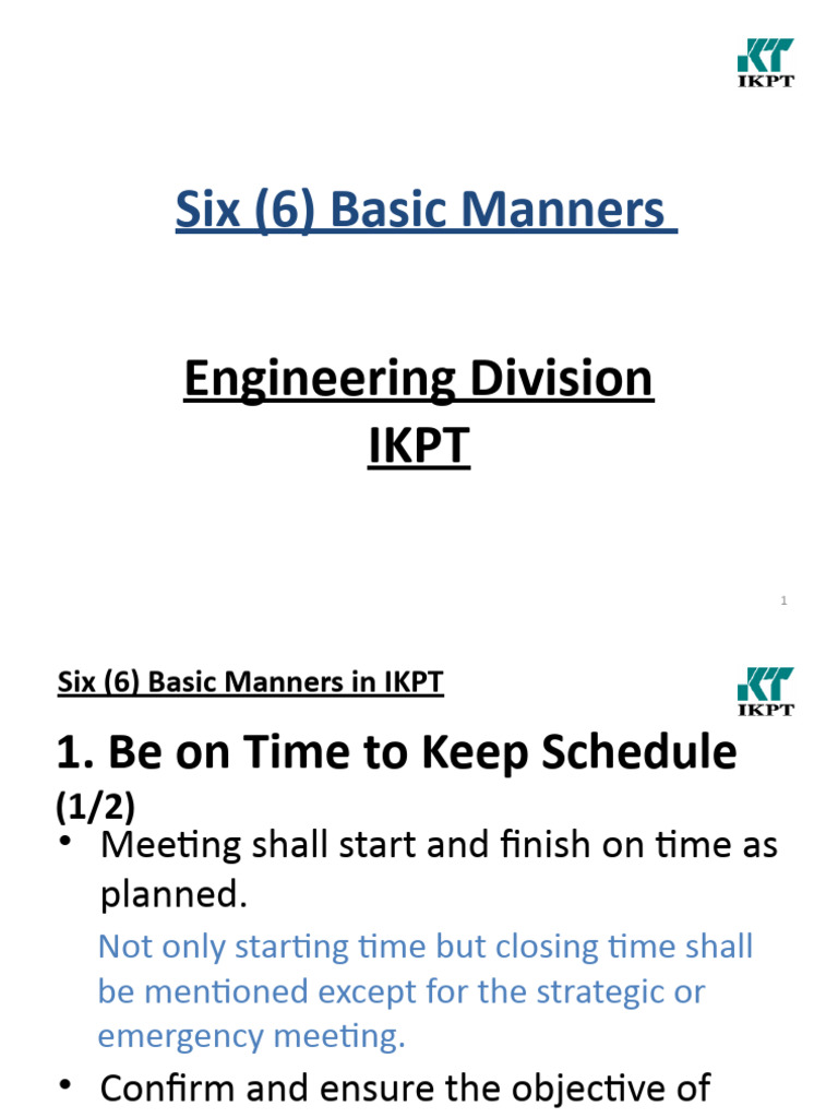 6 Basic Manner Presen | PDF