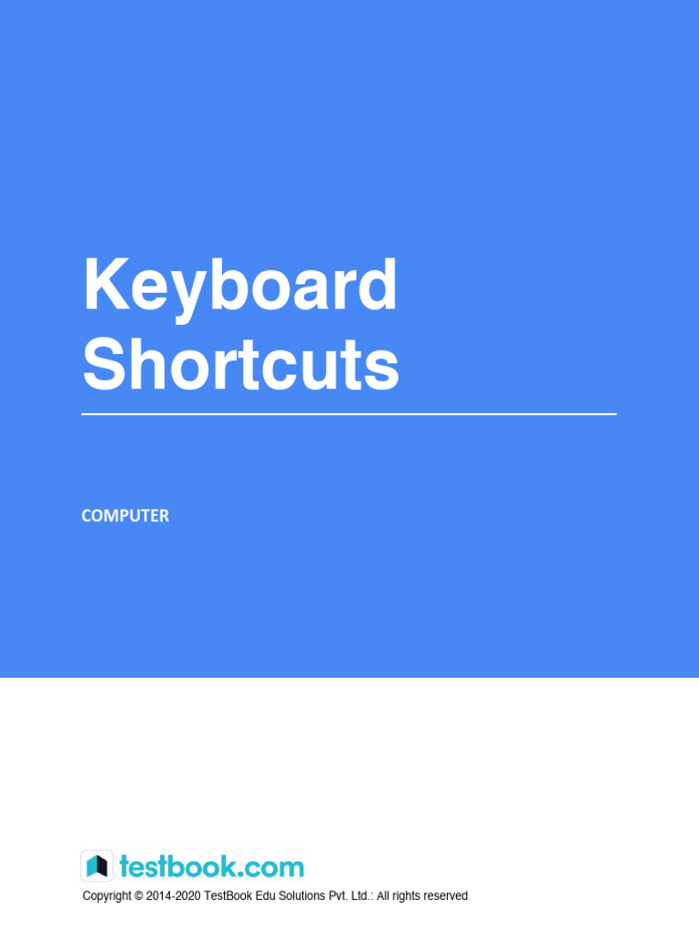 Keyboard Shortcuts - Study Notes | PDF | Keyboard Shortcut | Control Key