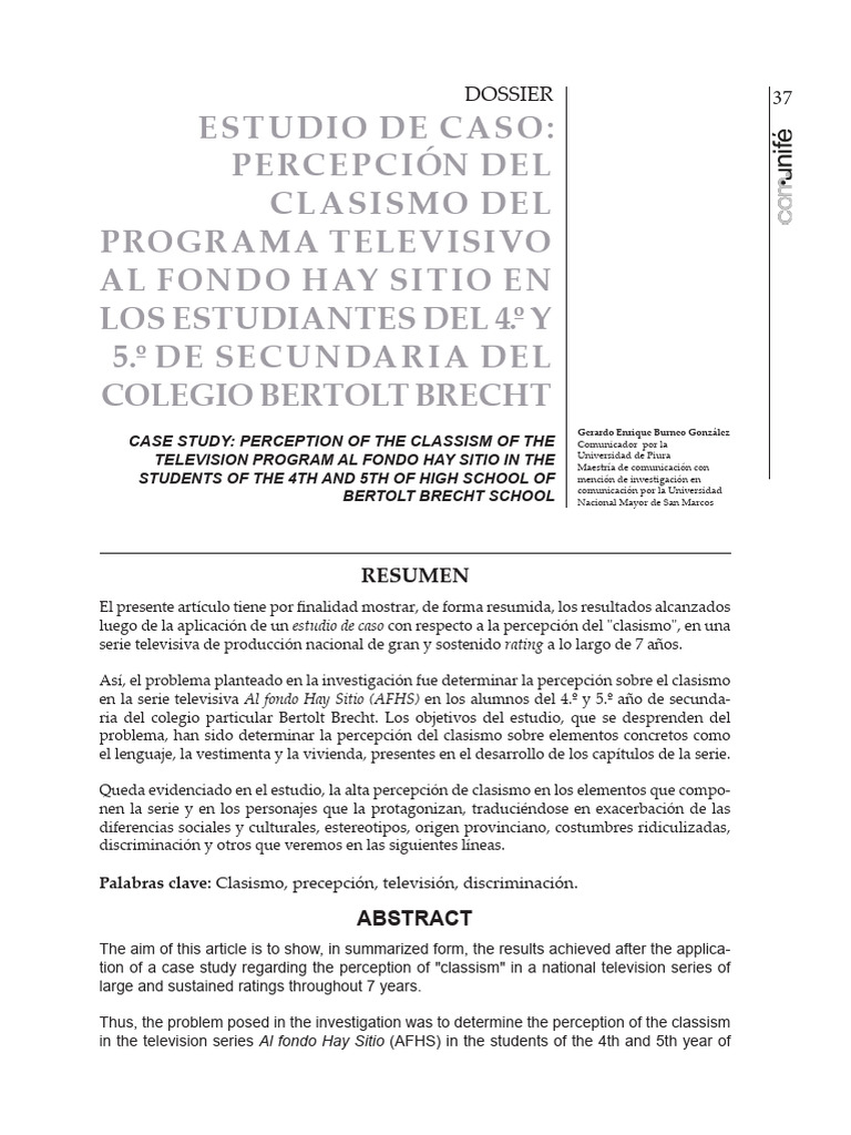 Adminunife,+3 +DOSSIER+ESTUDIO+DE+CASO+-+PERCEPCIÓN+DEL+CLASISMO+DEL+PROGRAMA+AFHS | PDF ...
