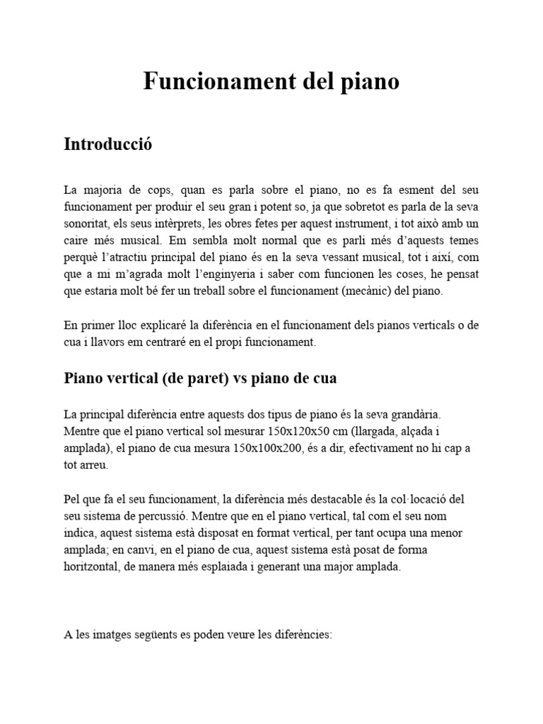 Funcionament D'un Piano | PDF