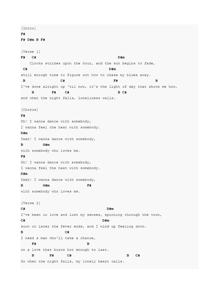 Dance Somebody | PDF | Song Structure | Pop Songs