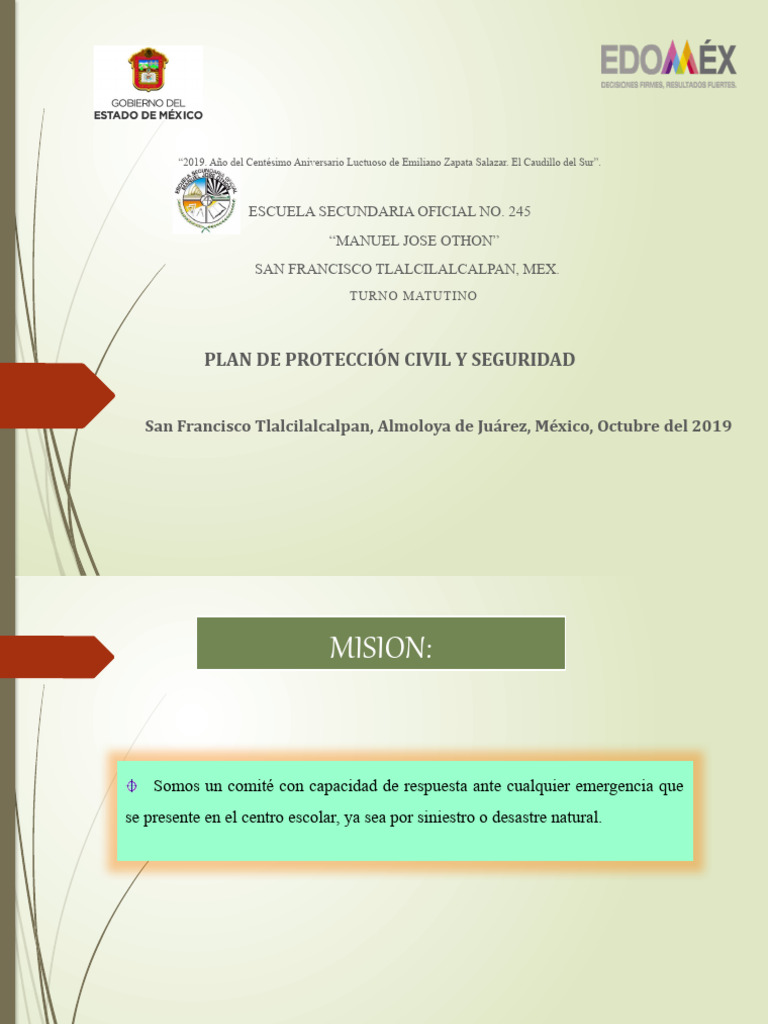 Plan de Protección Civil | PDF | Defensa Civil | Valores