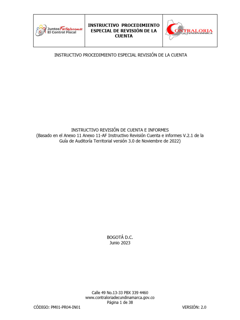 PM01-PR04-IN01 Instructivo Procedimiento Especial de Revisión de La ...