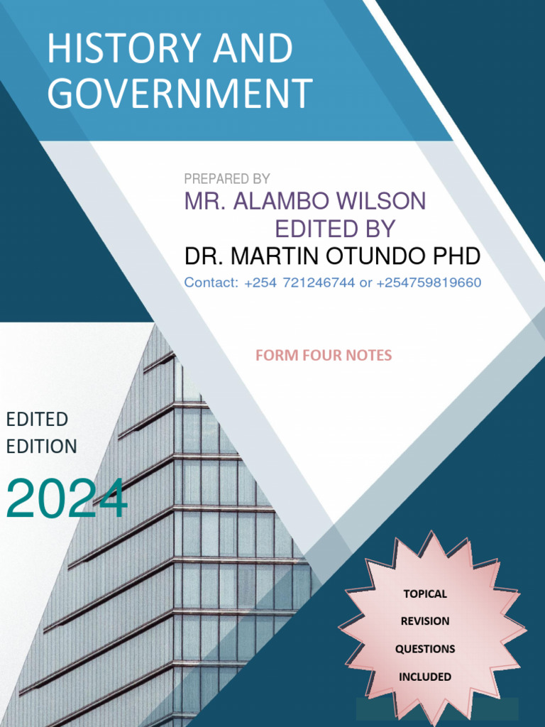Form Four History and Government Notes for k.c.s.e Preparations | PDF ...