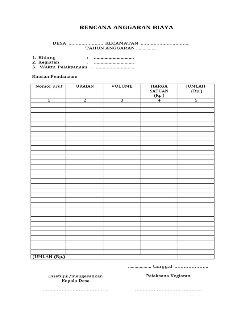 Buku Rencana Anggaran Biaya | PDF