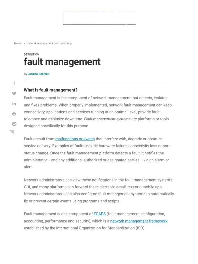 What is fault management_ _ Definition from TechTarget | PDF | Computer ...