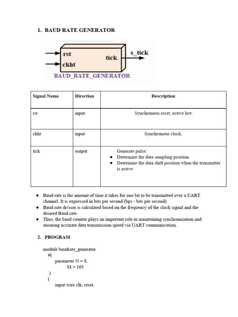 Baud Rate Generator | PDF | Bit Rate | Electronics