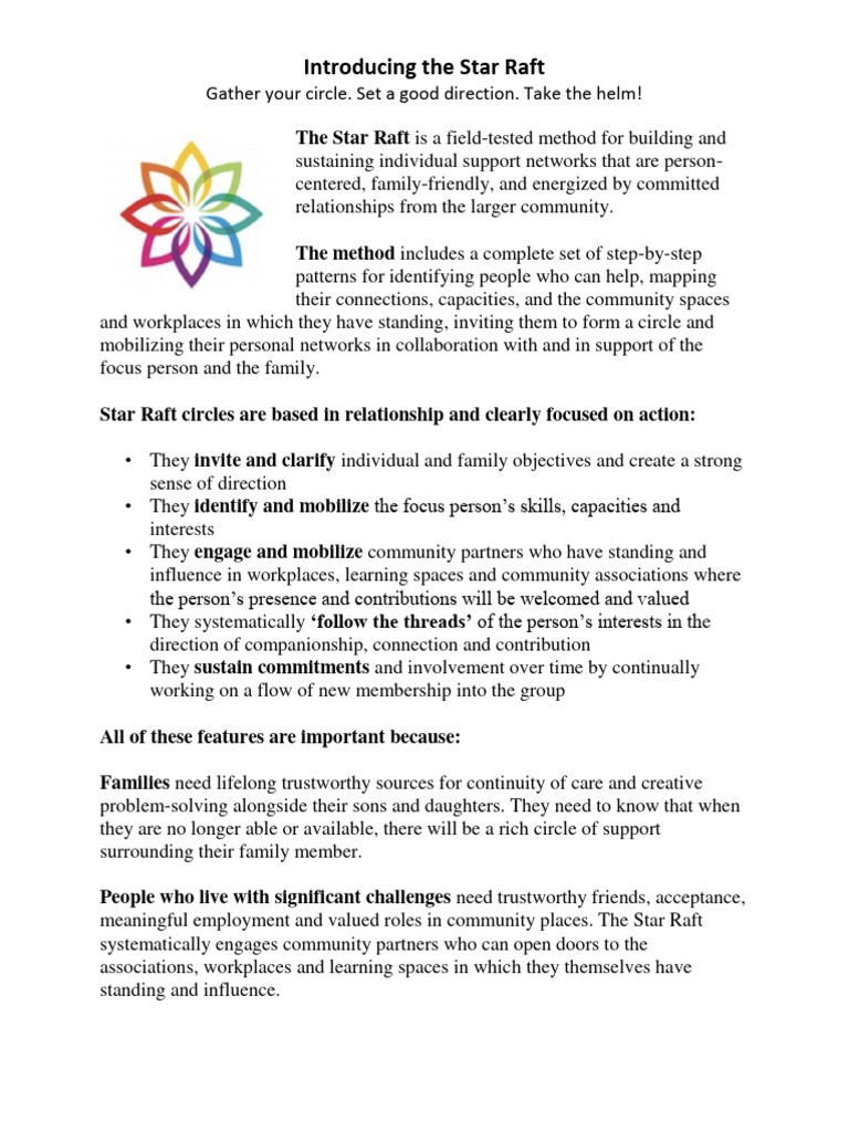 Building Support Networks with Star Raft | PDF | Community | Disability
