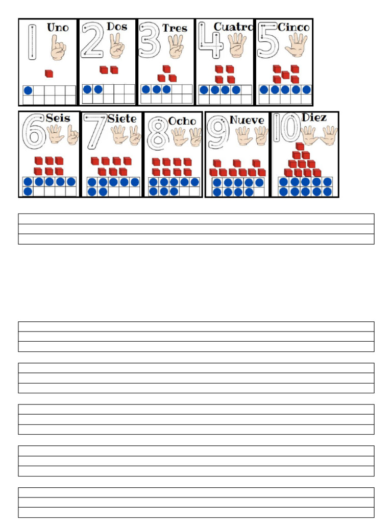 Numeros Hasta El 10 para Mesa | PDF