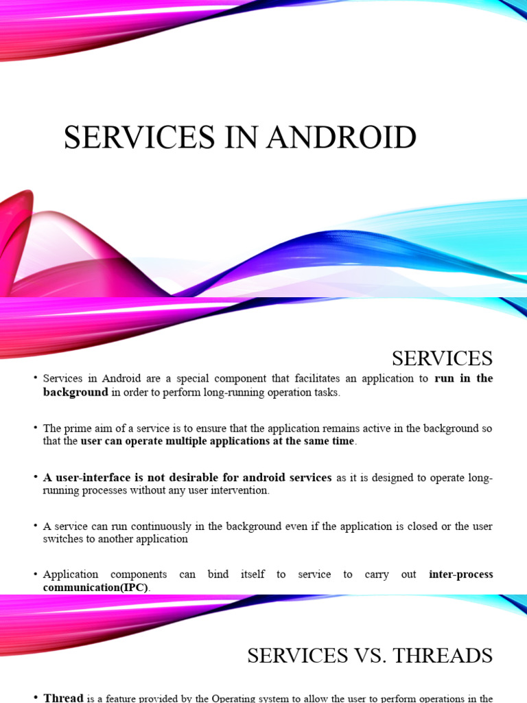 Understanding Android Services: Types & Lifecycle | PDF | Thread ...
