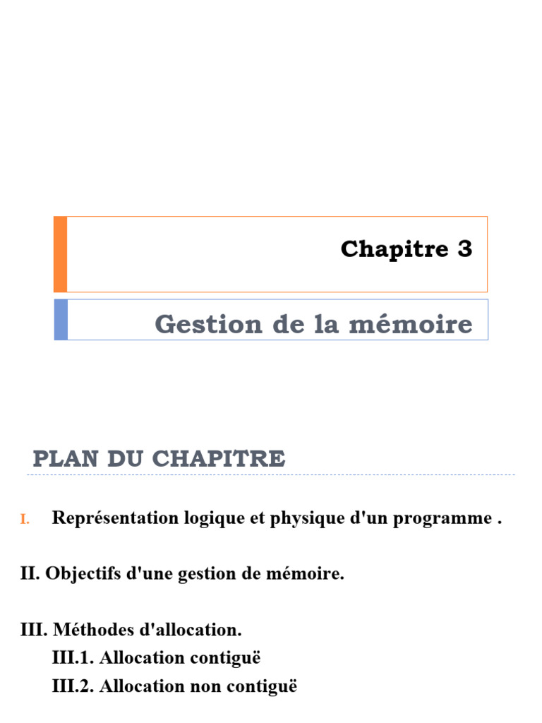Chapitre4 Gestion Memoire | PDF | Programme informatique | Programmation