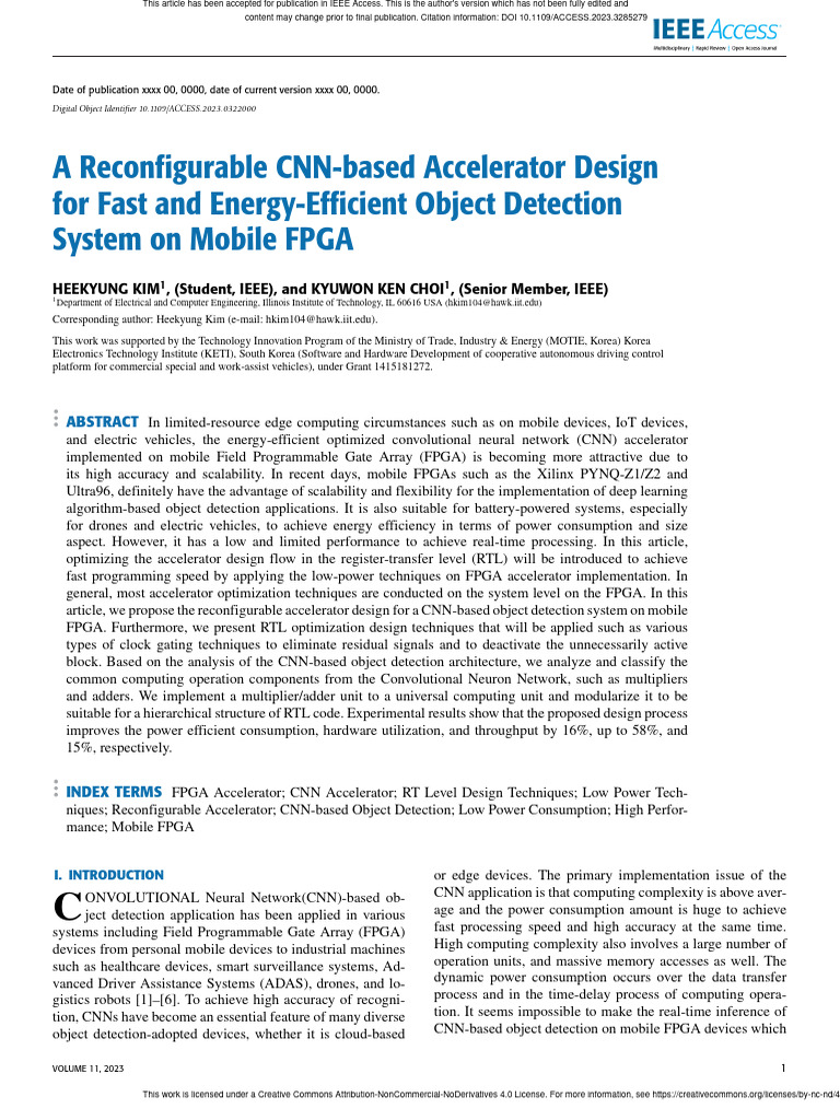A Reconfigurable CNN-based Accelerator Design For | PDF | Field Programmable Gate Array | System ...
