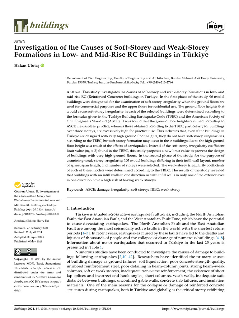 Buildings 14 01308 v2 | PDF | Equations | Earthquakes