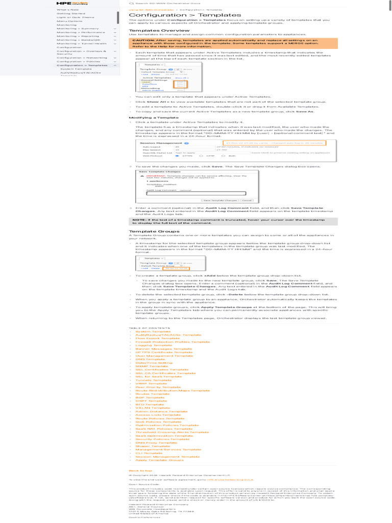 Configuration - Templates - SD-WAN Orchestrator Docs | PDF | Transport ...