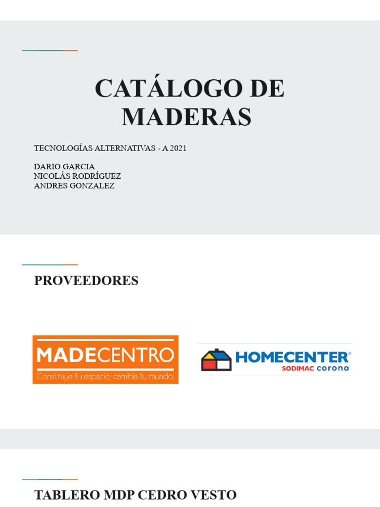 Catalogo Maderas | PDF | Madera | Carpintería