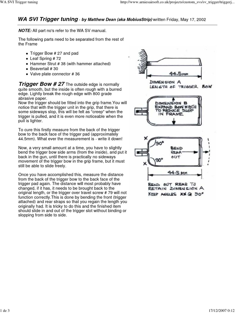 WA SVI Trigger Tuning | PDF | Trigger (Firearms)