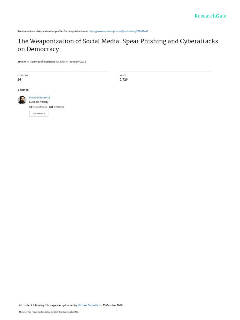 Bossetta 2018 The Weaponizationof Social Media | PDF | Phishing ...