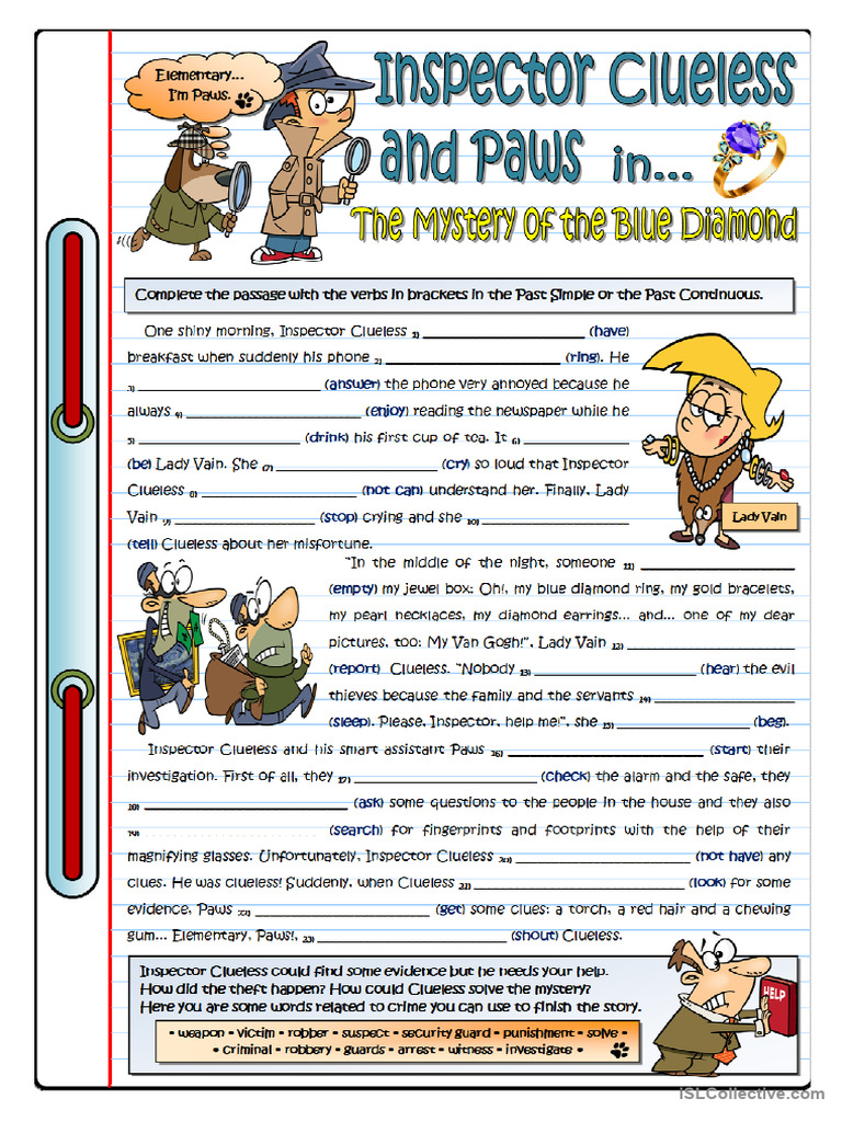Inspector Clueless and Sidekick Paws - Past Narrative Tenses | PDF
