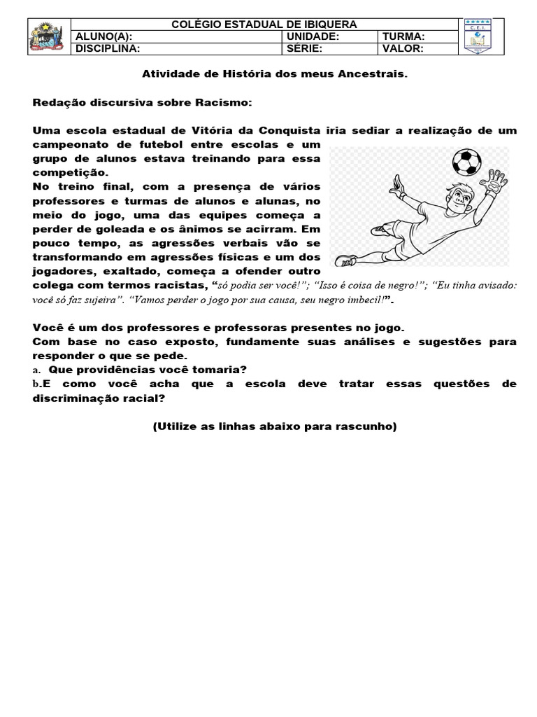 Atividade Sobre Racismo | Download grátis PDF | Direitos Humanos ...