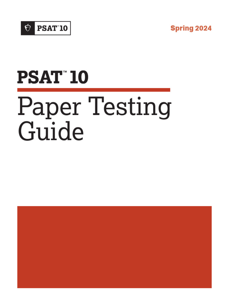 Psat 10 Paper Testing Guide | PDF | Books
