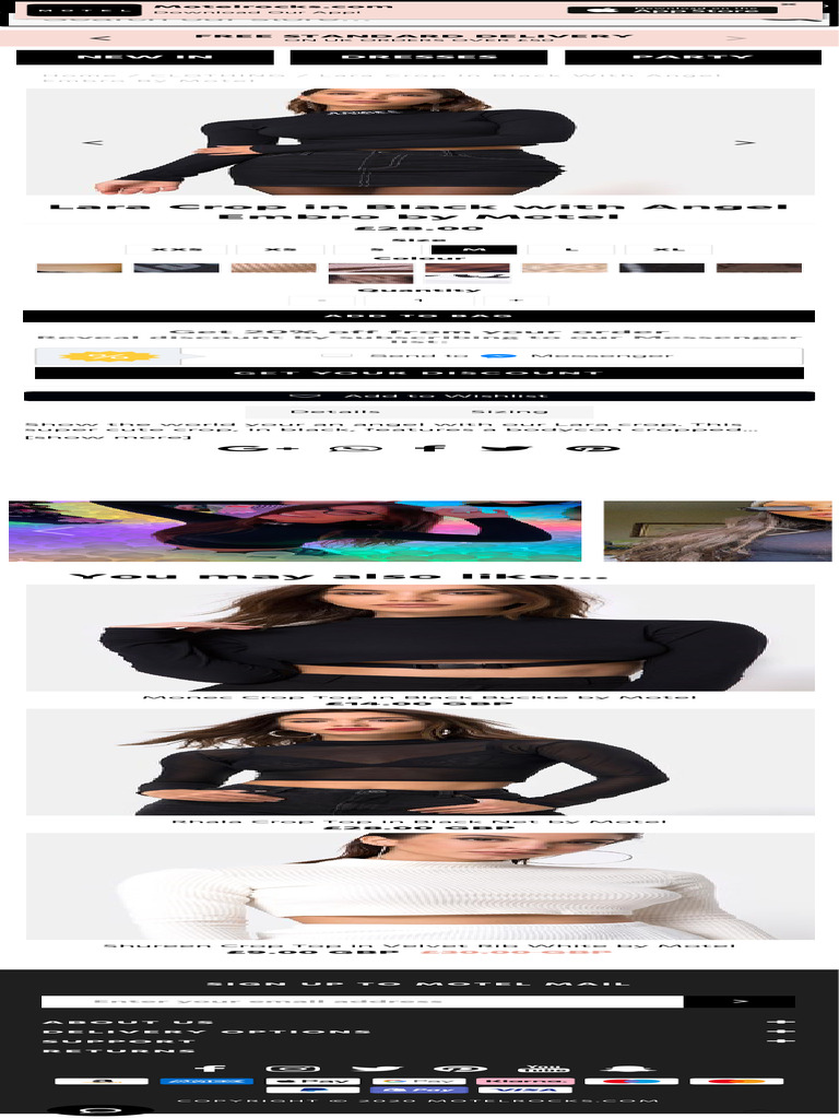 Lara Crop in Black With Angel Embro by Motel | PDF