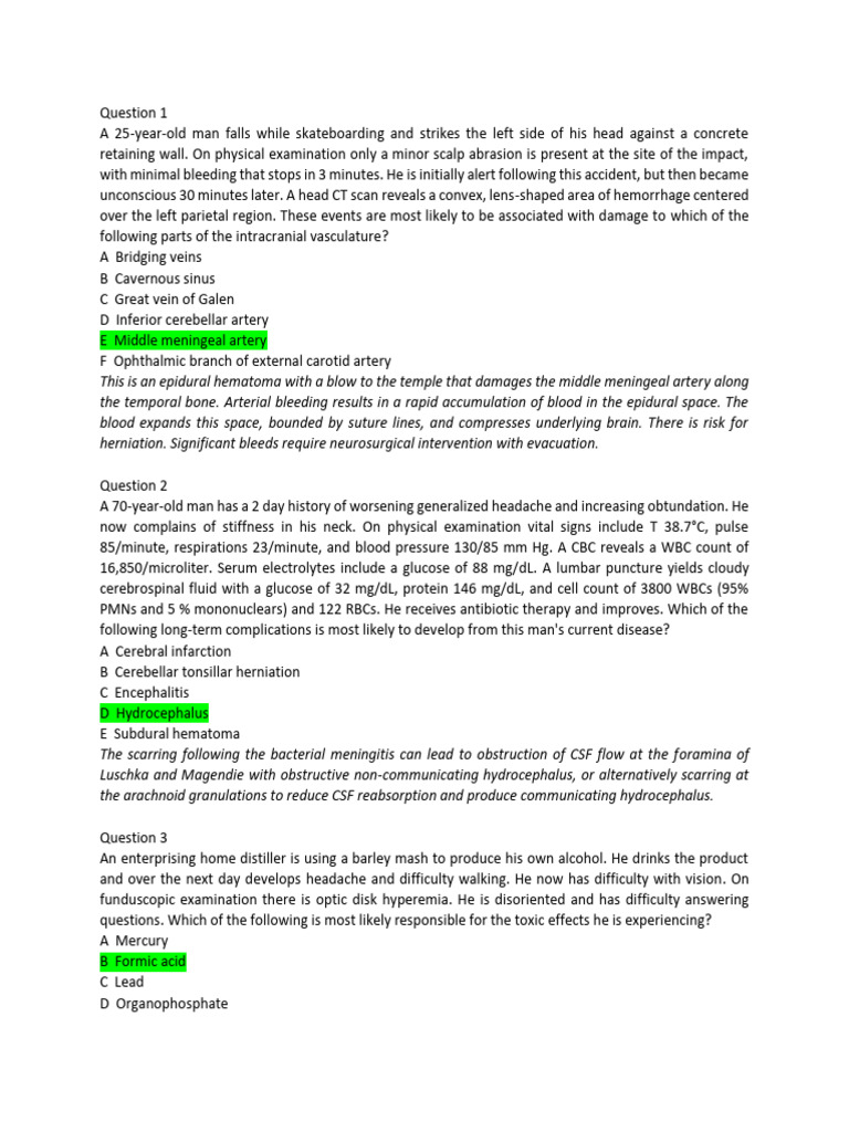 Webpath CNS | PDF | Cerebrospinal Fluid | Headache
