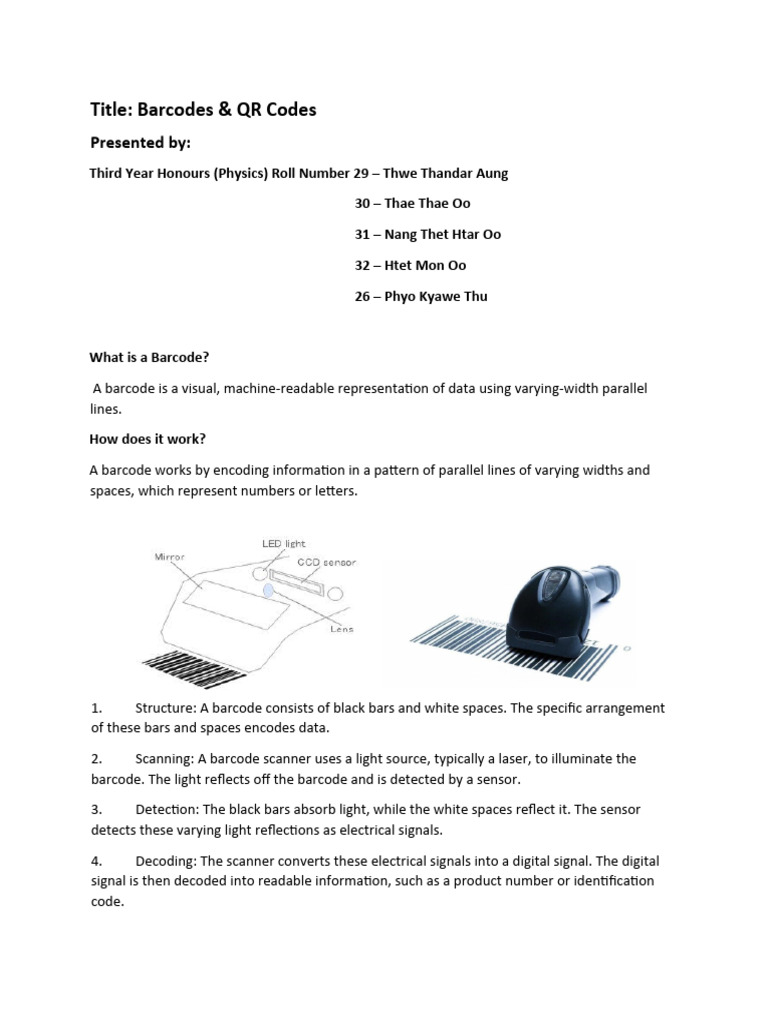 Bar Code & QR Code (Presentation) | PDF | Barcode | Qr Code