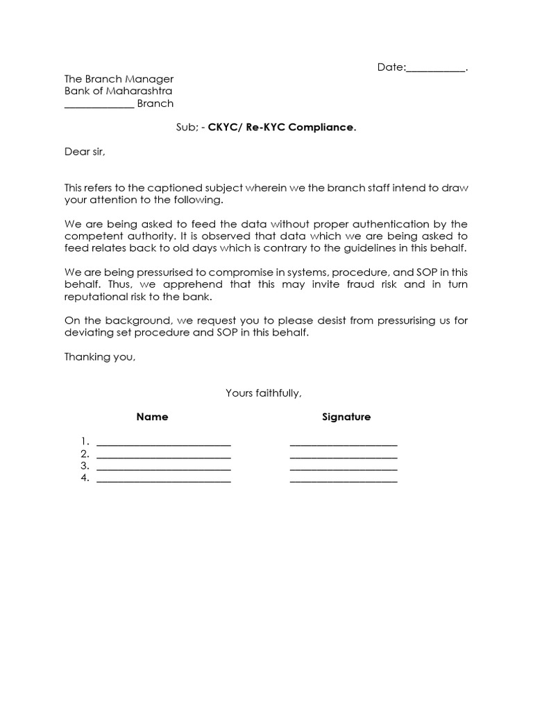 Specimen - Letter To BM | PDF