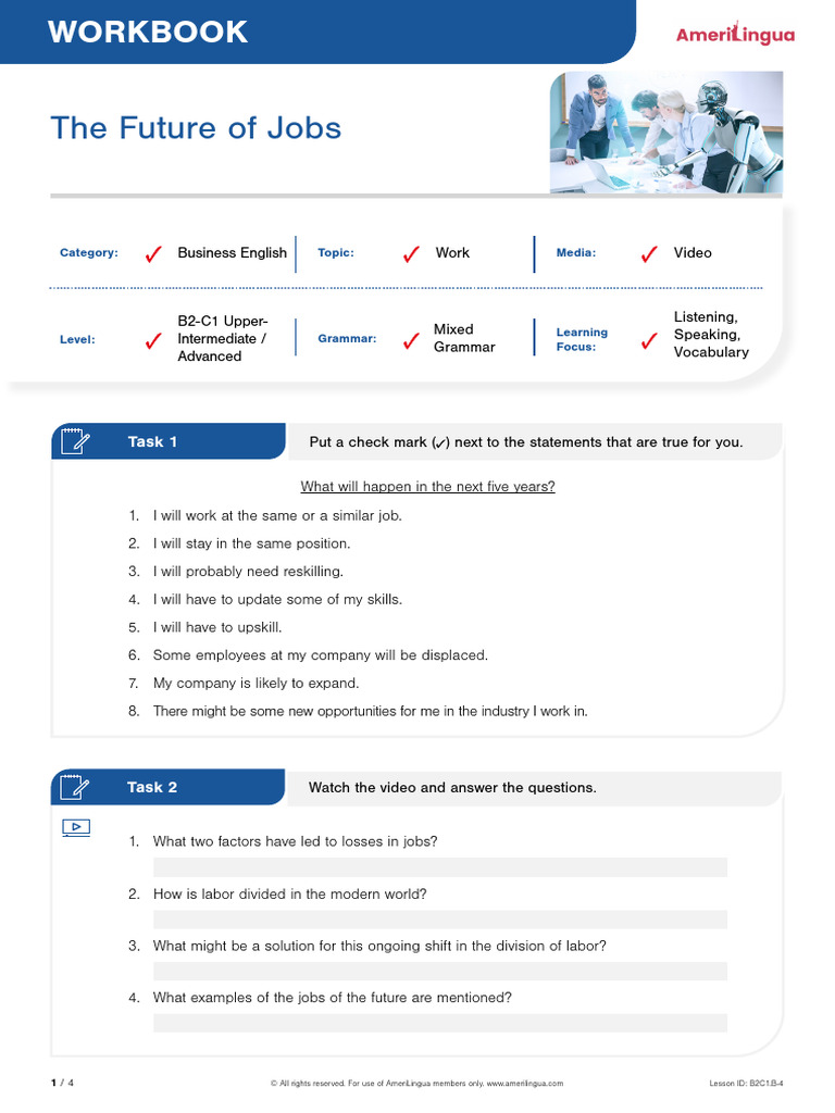Future Jobs: Skills & Trends Workbook | PDF | Economies