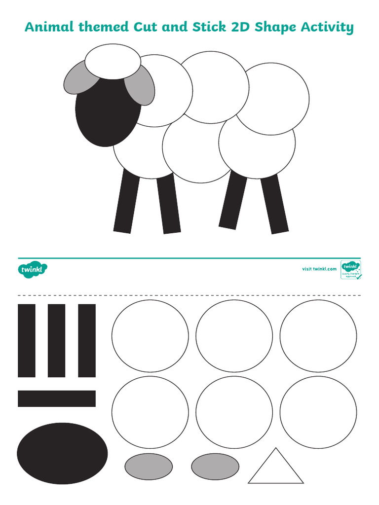 Animal Themed Cut and Stick 2D Shape Activity | PDF