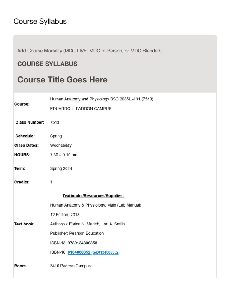 Syllabus For Human Anatomy Lab | PDF | Learning | Academic Dishonesty