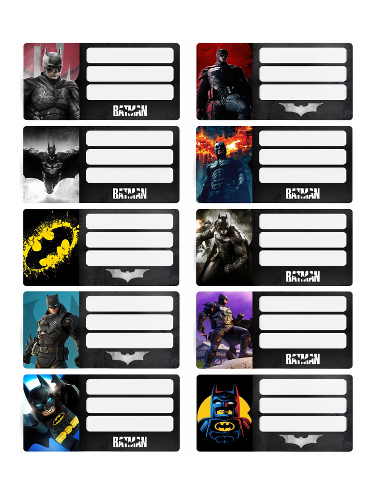 Etiquetas Batman | PDF