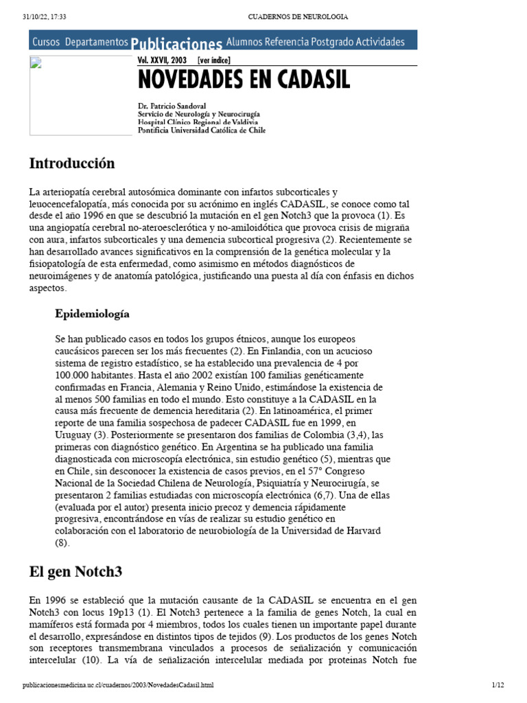 Cadasil | PDF | Receptor (Bioquímica) | Biología