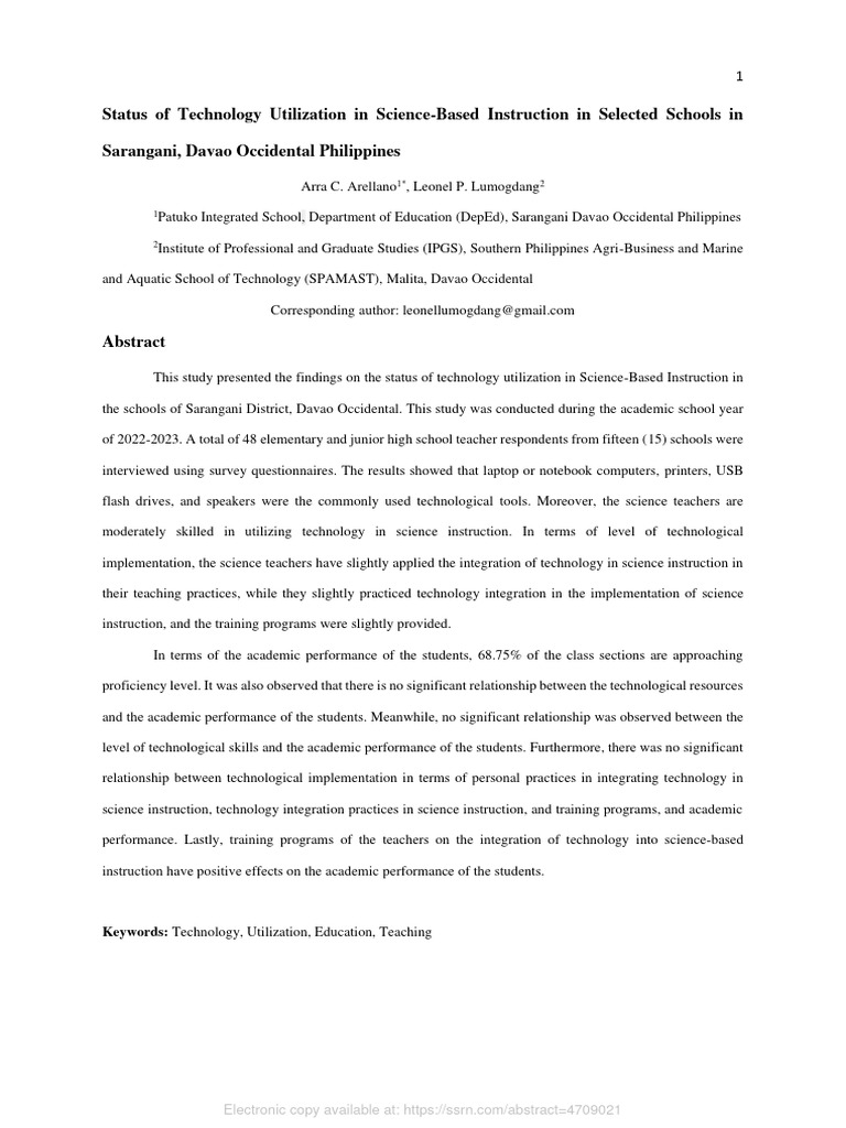 SSRN 4709021 | PDF | Educational Technology | Science Education