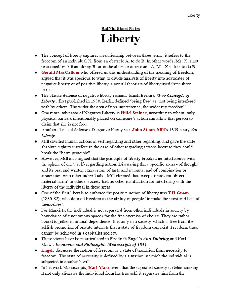 Liberty | PDF | Liberty | Karl Marx