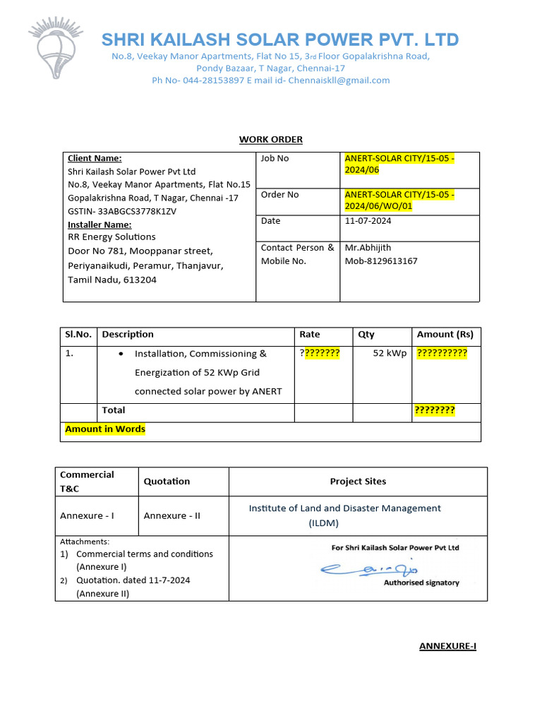 Work Order - Copy | Download Free PDF | Pipe (Fluid Conveyance) | Indemnity