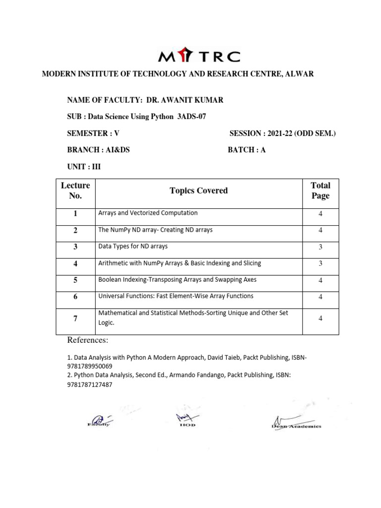Data Science Handwritten Notes - 3 | PDF | Data Type | Mathematical Logic