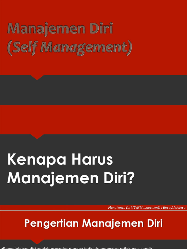 Manajemen Diri 2 Persentasi | PDF | Pengembangan Diri