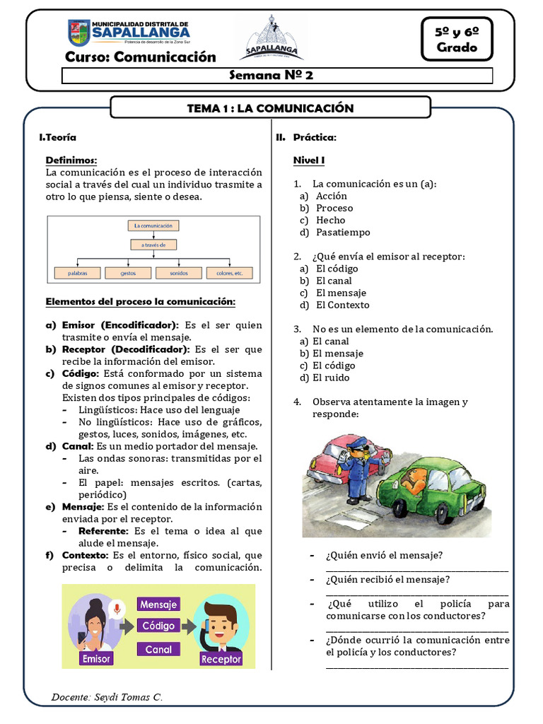 CLASES Y EXAMEN N2 - 5to - 6TO | PDF | Comunicación | Comunicación humana