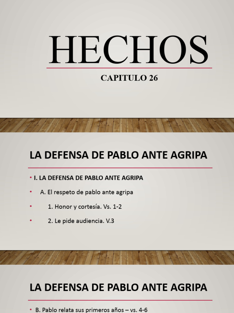 Hechos Capitulo 26 | PDF | Pablo el apóstol | Creencia religiosa y doctrina