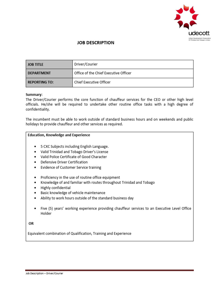 JD Driver Courier | PDF | Chief Executive Officer | Vehicles