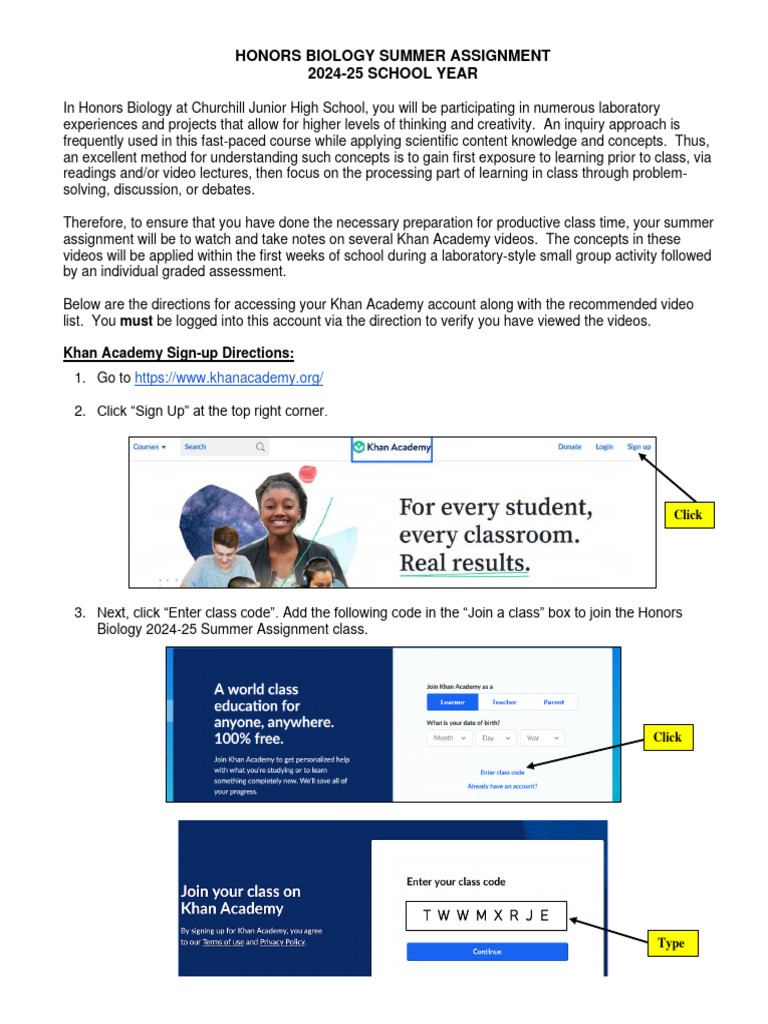 Honors Biology Summer Assignment 2024 | PDF | Chemical Compounds ...