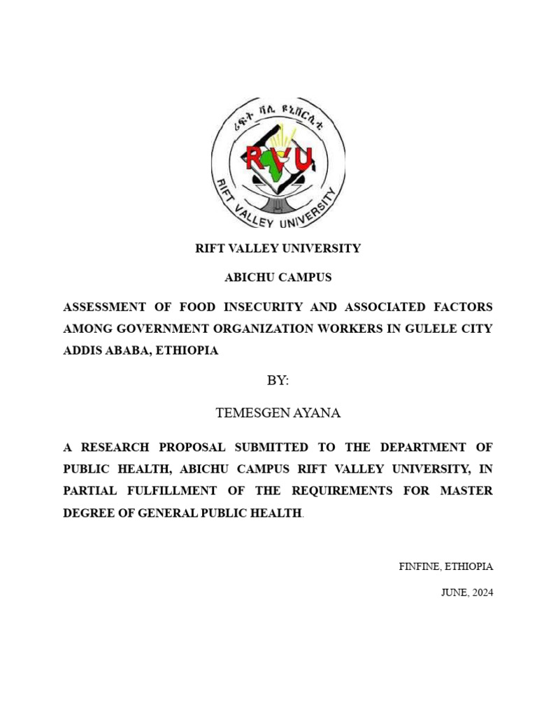 Temesgen Thesis Proposal | PDF | Food Security | Supplemental Nutrition Assistance Program
