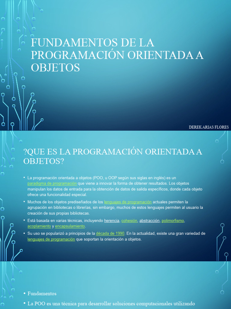 Fundamentos de La Programación Orientada A Objetos | PDF | Objeto (informática) | Programación ...