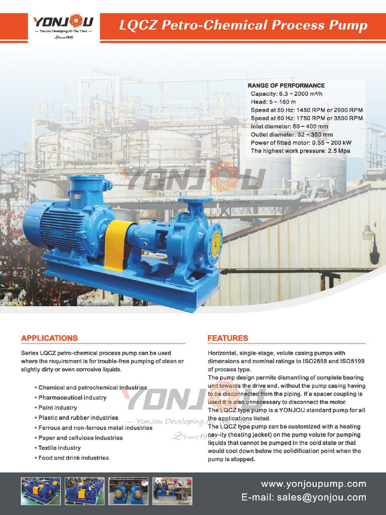 LQCZ Petro Chemical Process Pump Brochure | PDF