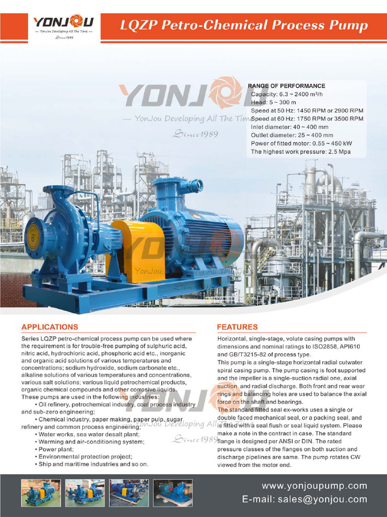 LQZP Petro Chemical Process Pump Brochure | PDF