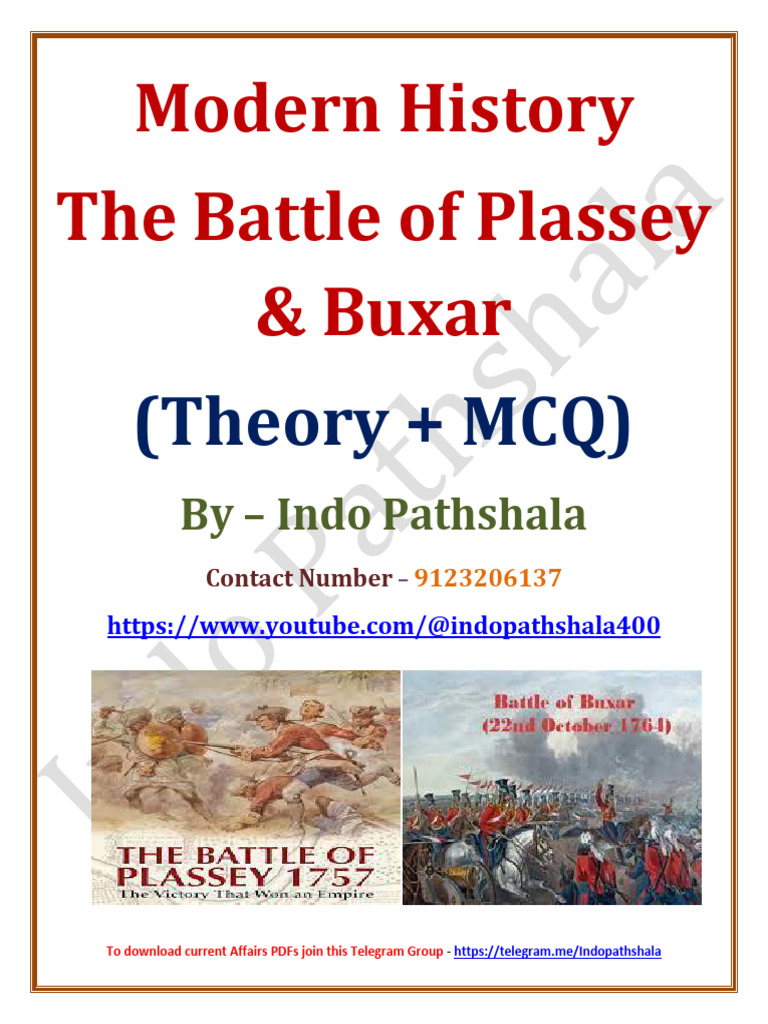 Battle of Plassey and Buxar Colour | PDF | Bengal